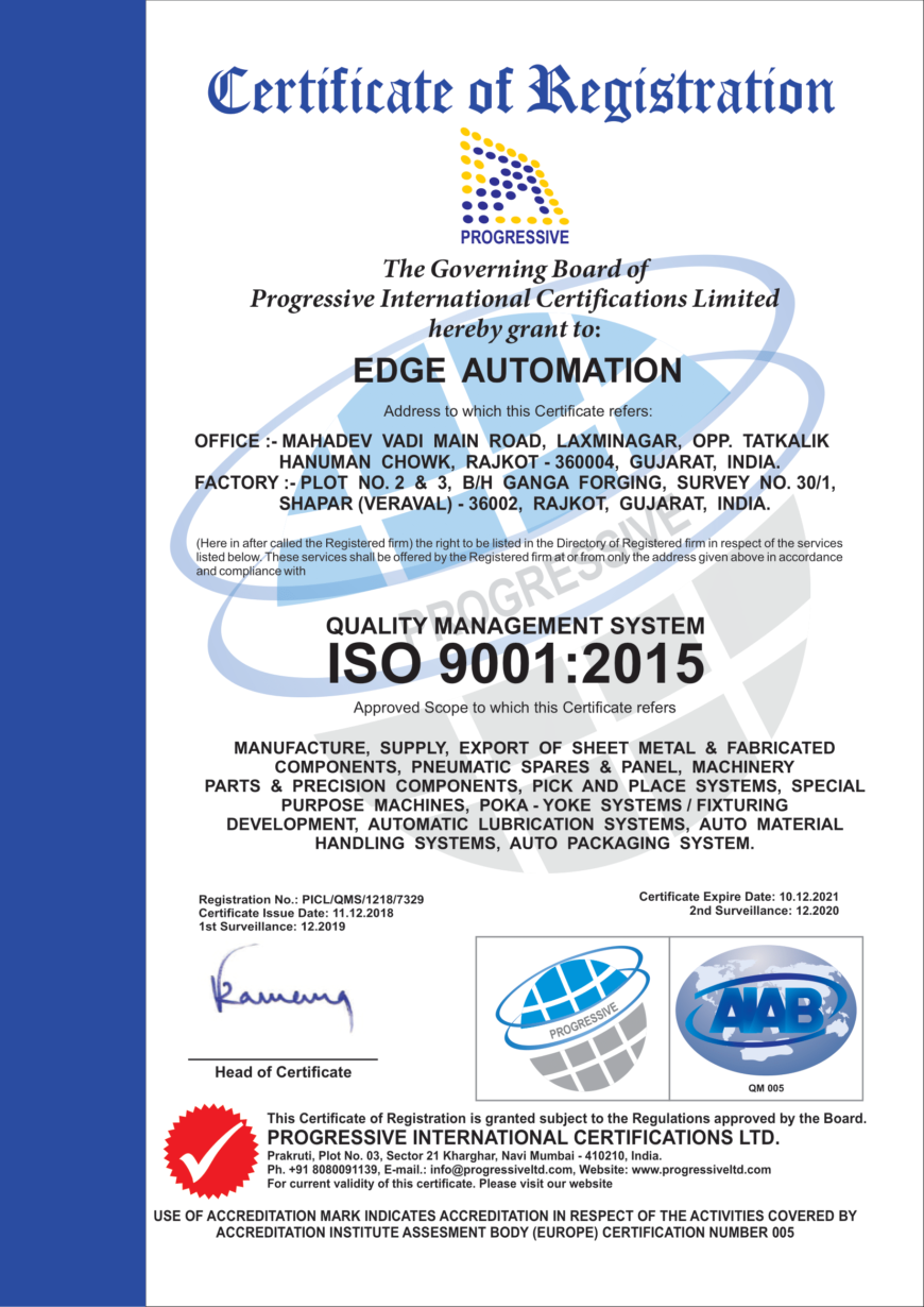 Quality – Edge Automation Pvt Ltd
